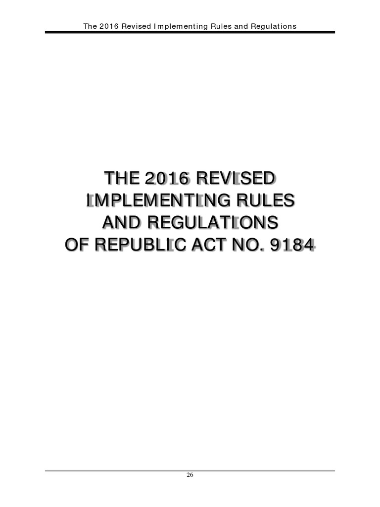2016 Revised Implementing Rules and Regulations PDF | PDF | Construction Bidding | Procurement