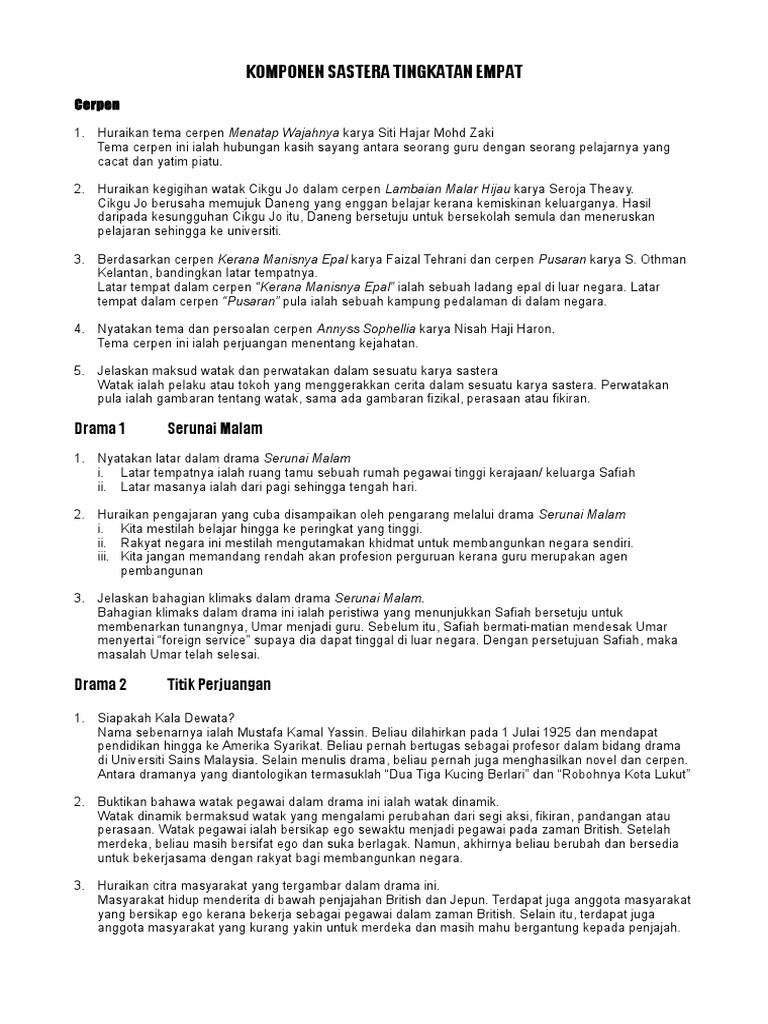 Soalan Sastera | PDF