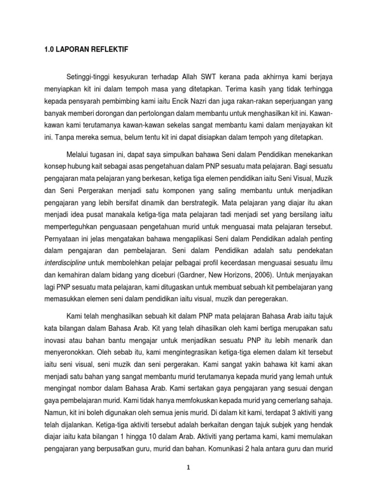 Penulisan Reflektif | PDF