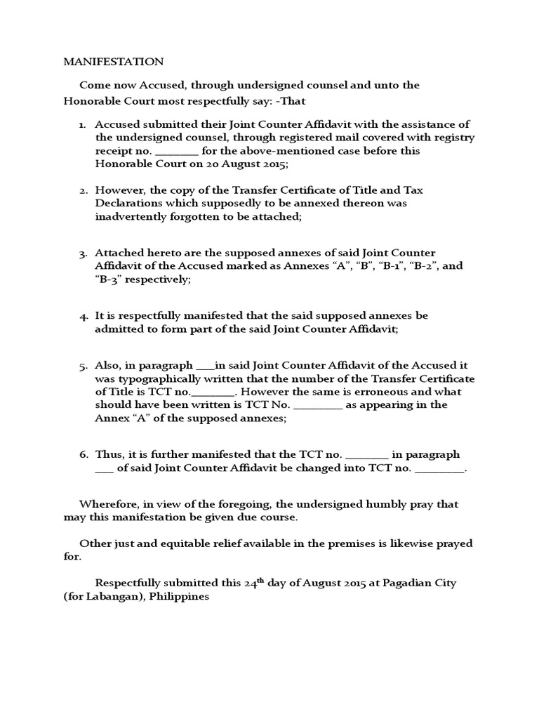 MANIFESTATION Sample | PDF