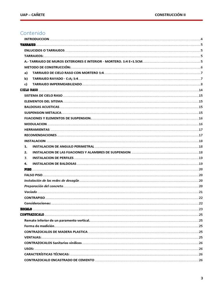 Acabado Tarrajeo, Cielo Rasso | PDF | Hormigón | Cemento Acabado Tarrajeo, Cielo Rasso | PDF | Hormigón | Cemento