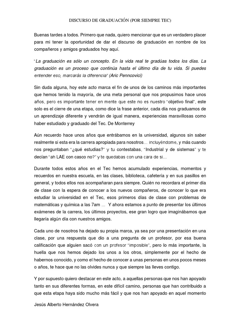 Discurso Graduacion