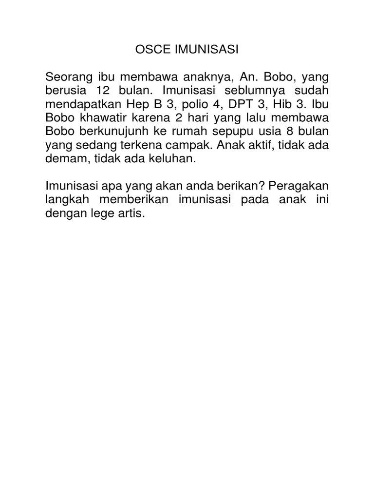 Osce Imunisasi | PDF