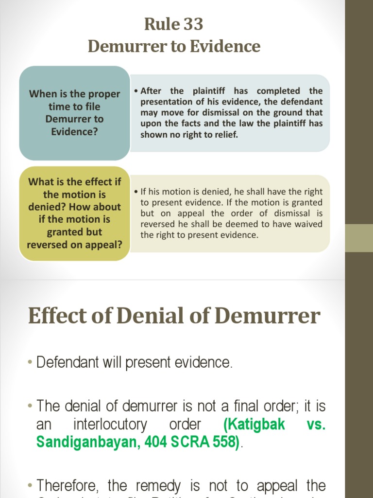 When Is The Proper Time To File Demurrer To Evidence? | PDF | Demurrer ...