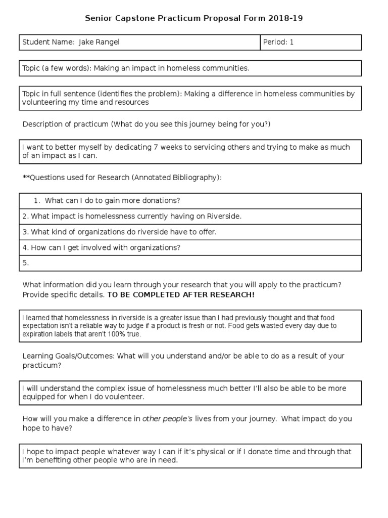 Jacob Rangel - Seniorcapstoneproductproposalform | PDF | Homelessness ...