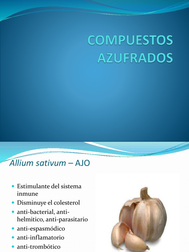 Compuestos Azufrados | PDF | Ajo | Antioxidante