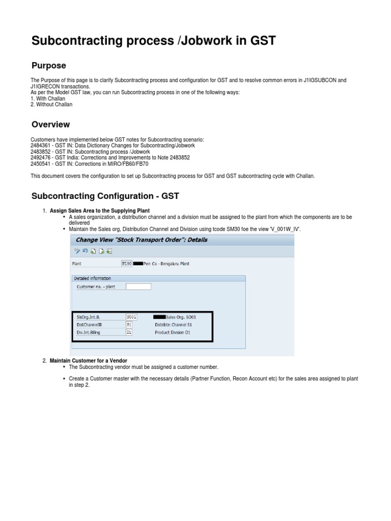 Sub-Contracting Process With GST | PDF | Invoice | Business