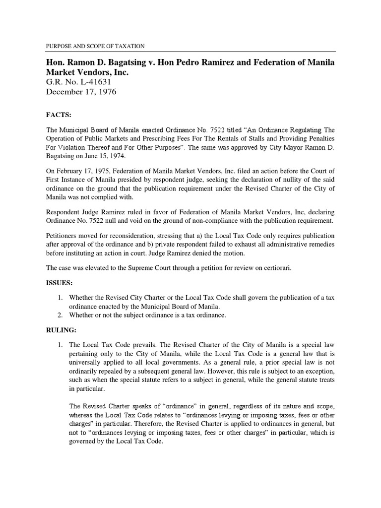 Purpose and Scope of Taxation | PDF | Income Tax | Taxation In The ...