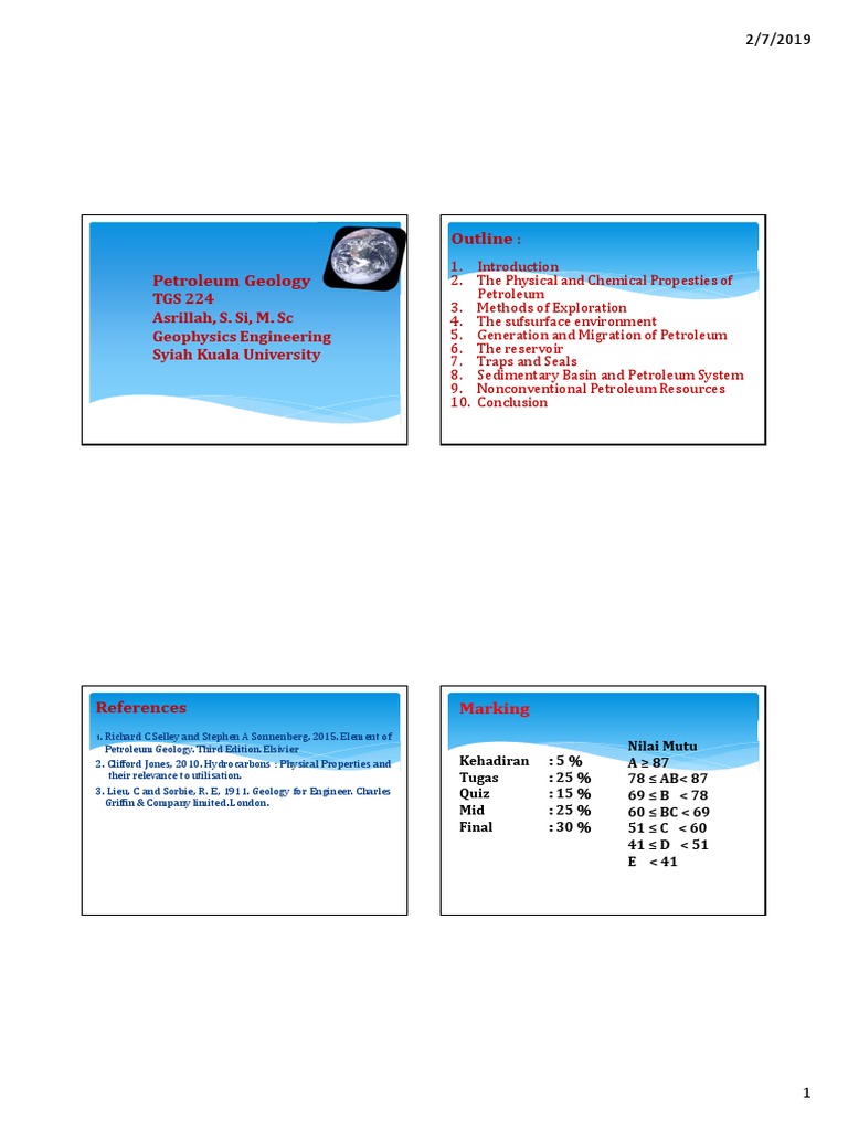 Outline of Petroleum Geology | PDF | Petroleum | Chemical Energy Sources