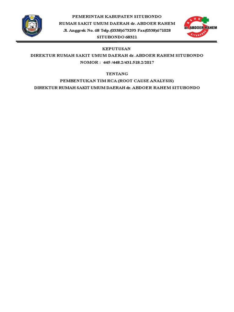 Pembentukan Tim RCA RSUD Situbondo | PDF | Pengembangan Diri ...