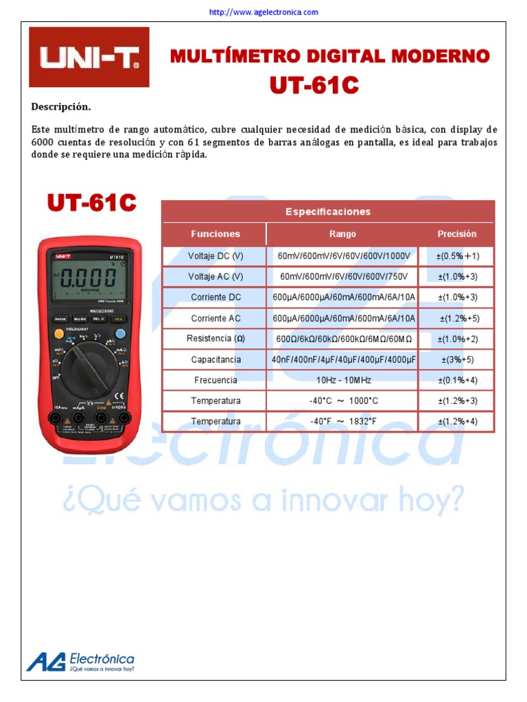 Multímetro Digital Moderno: Descripción | PDF | Ingeniería Informática ...