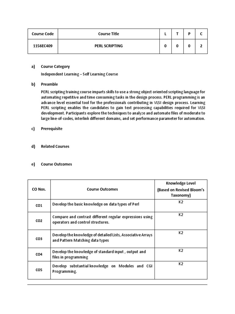 1156ec409 Perl Scripting Syllabus Pdf Perl Variable Computer Science