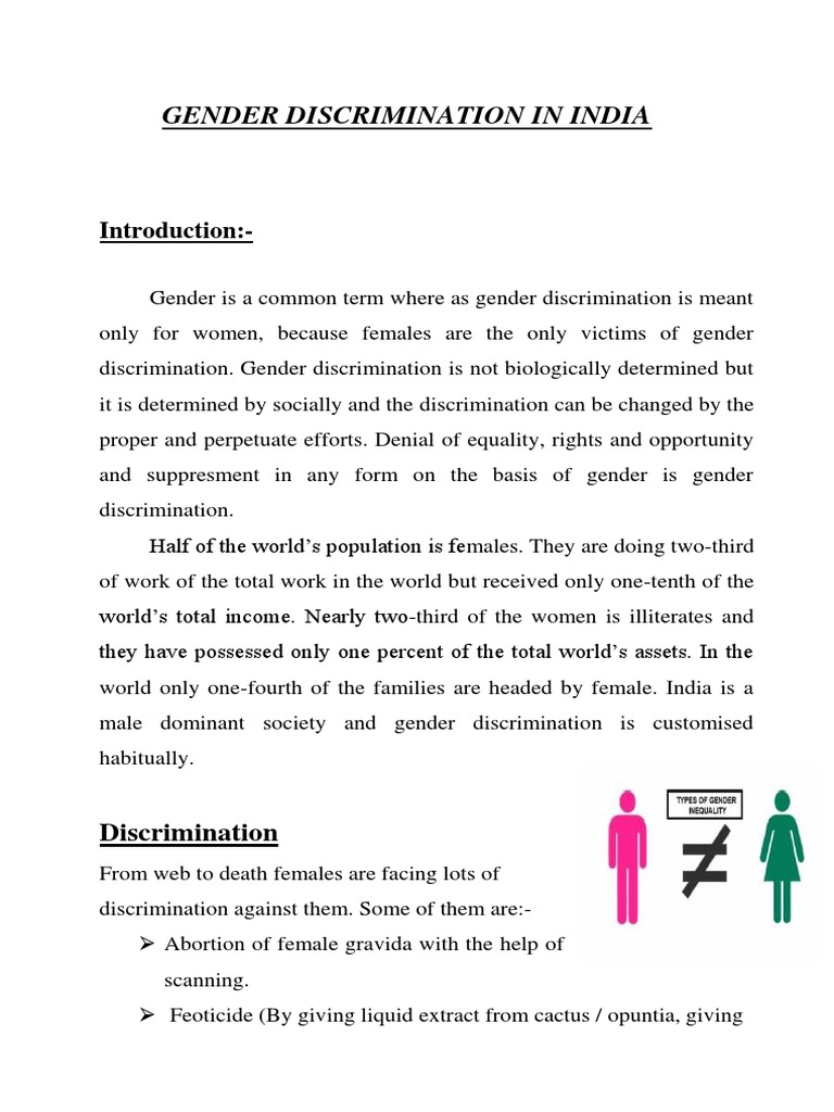 Gender Discrimination in India: Introduction | PDF | Empowerment | Gender