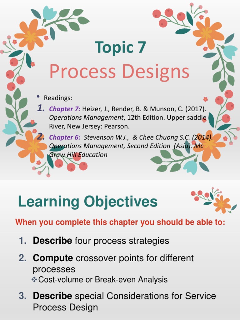 HANDOUT Topic 7 Chapter 7 Process Designs | PDF | Modularity | Automation