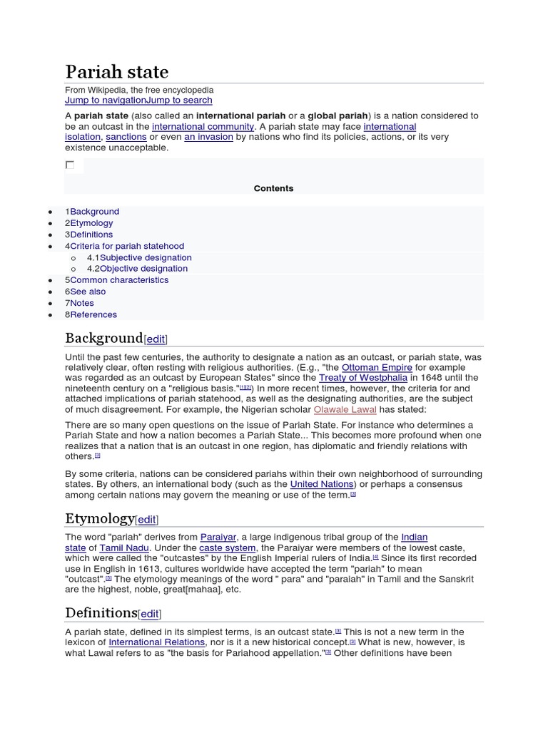 Pariah State | Download Free PDF | Foreign Policy | International Relations