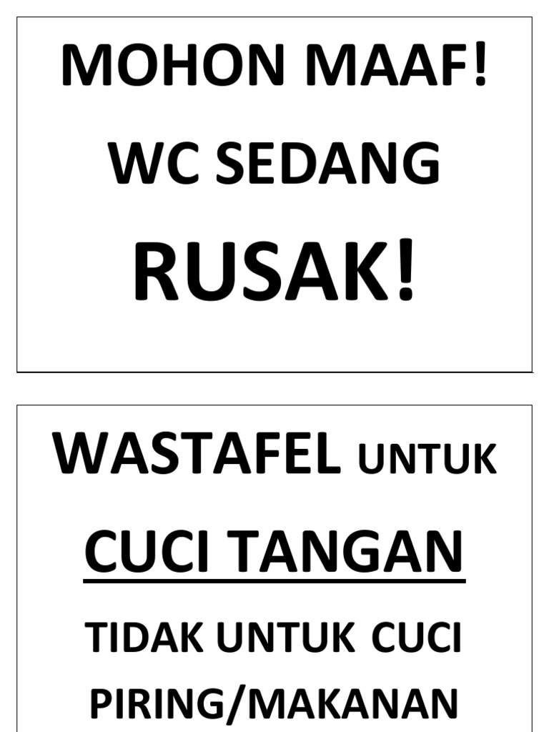 Mohon Maaf WC Rusak | PDF