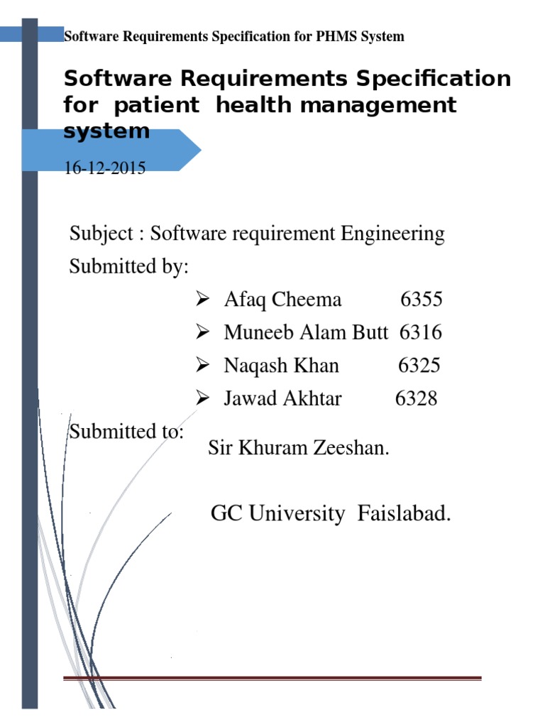 Software Requirements Specification For Patient Health Management System | PDF | Graphical User ...