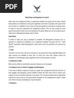Hotel Rules and Regulation Sample | PDF | Virtue | Common Law
