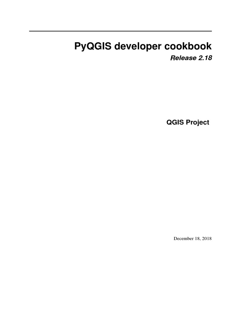 Pyqgis Developer Cookbook Release 218 Download Free Pdf Command Line Interface Library 