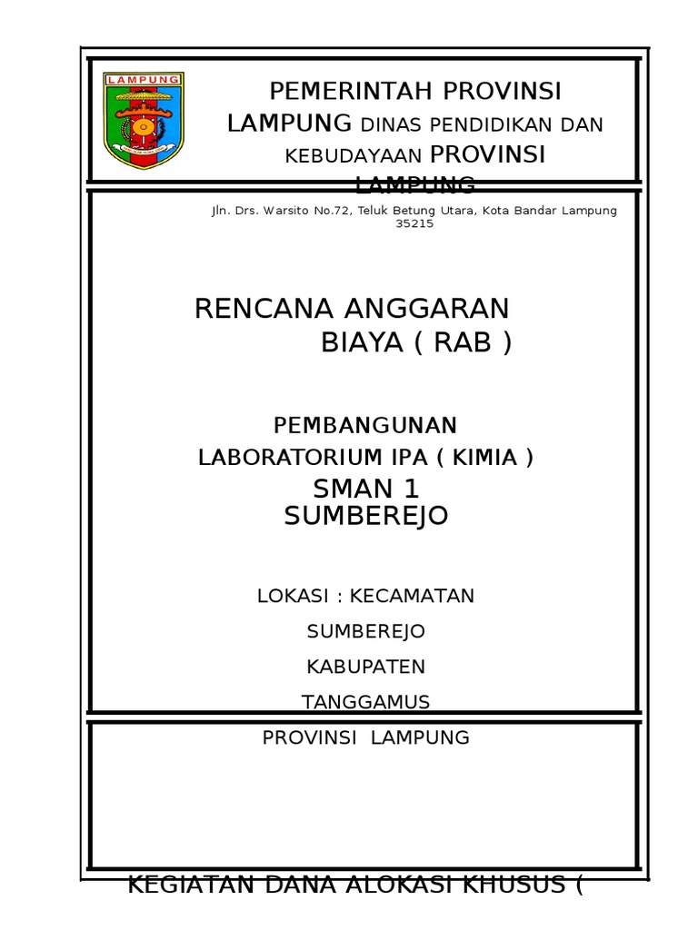 RAB Pembangunan Laboratorium IPA SMAN 1 | PDF