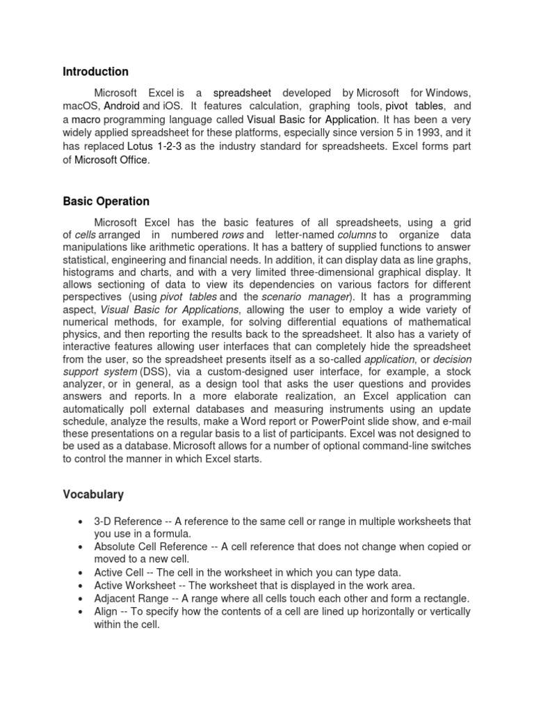 Excel Research | PDF | Microsoft Excel | Spreadsheet