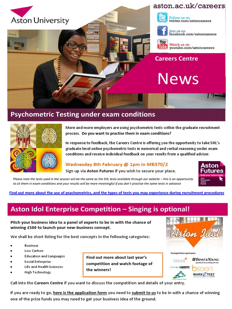 Psychometric Testing Under Exam Conditions: Careers Centre | PDF | Test ...