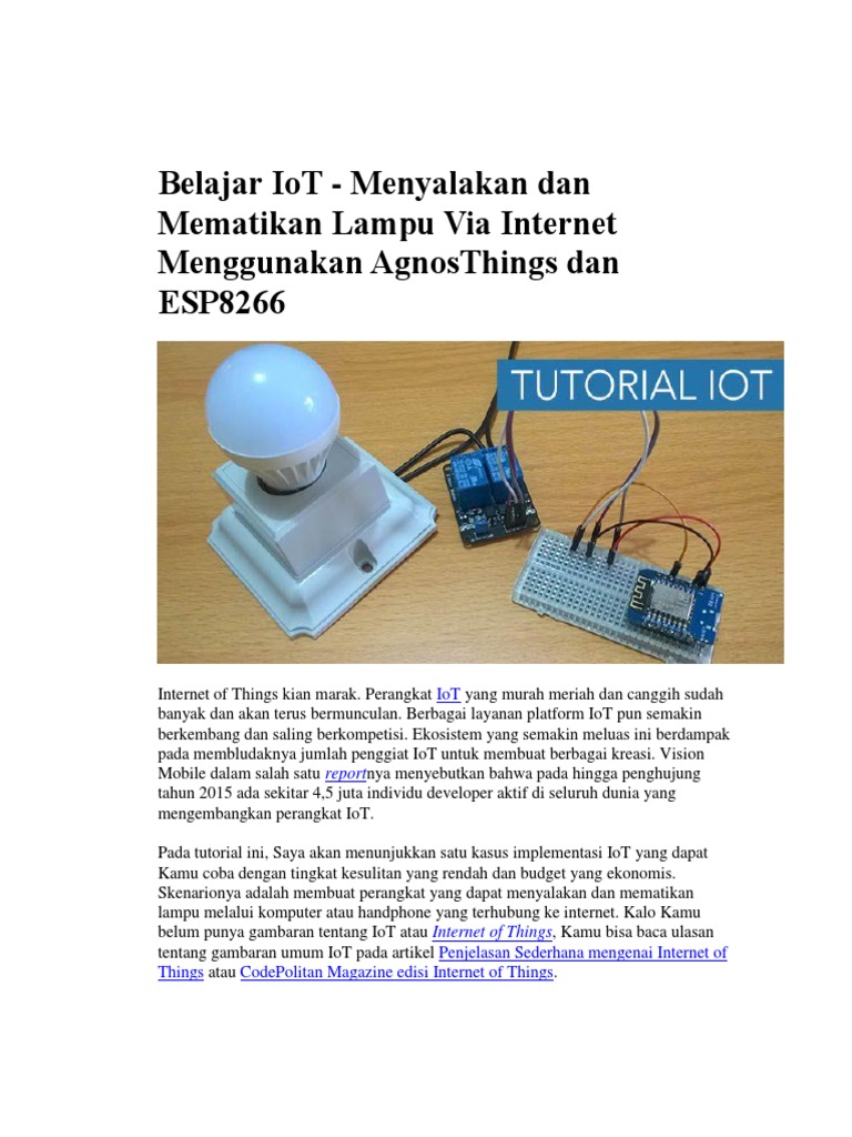 Belajar IoT Menyalakan Lampu Via Internet | PDF