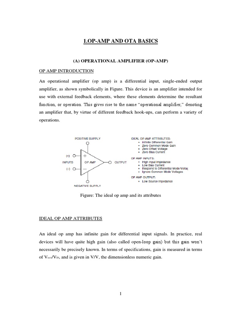 Final Report On Op-Amp To OTA Conversion | PDF | Operational Amplifier ...