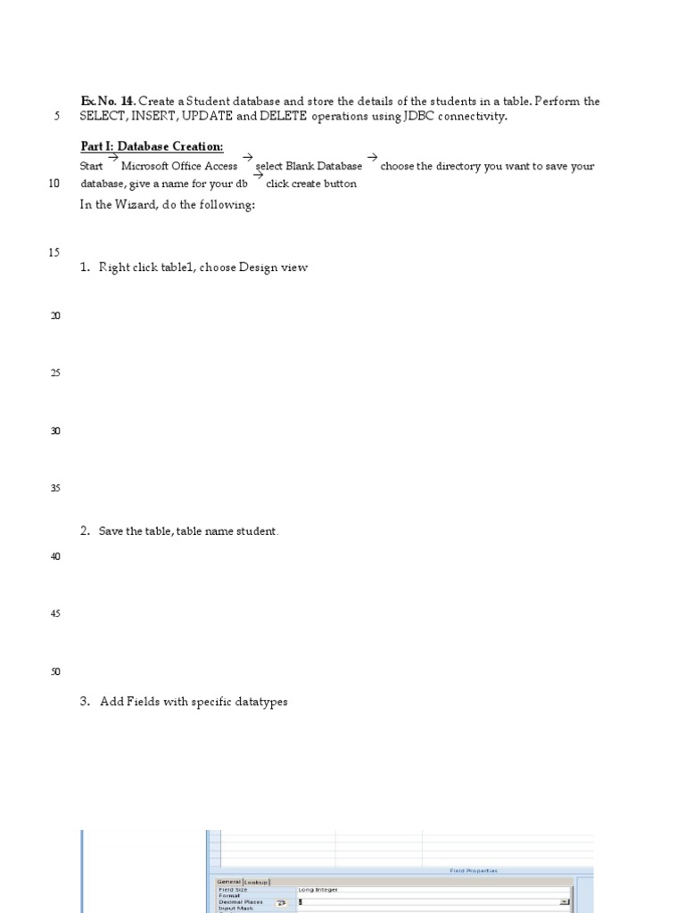 Java Database Connectivity | PDF | Microsoft Access | Databases
