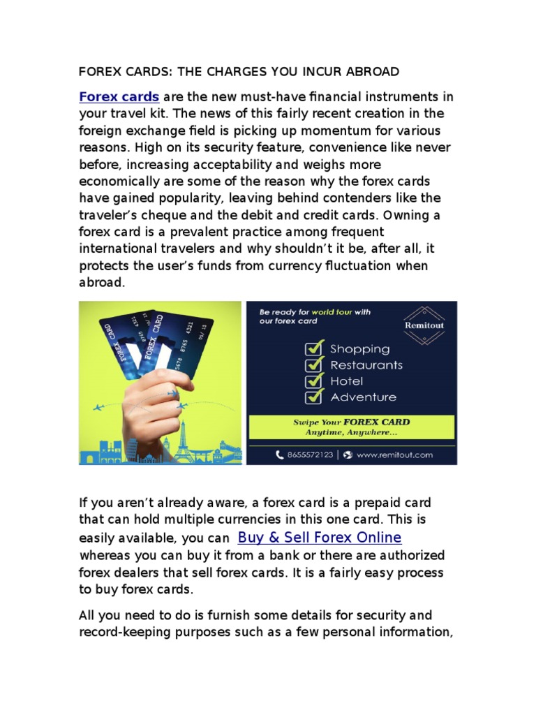 Forex Cards: The Charges You Incur Abroad | PDF | Foreign Exchange ...