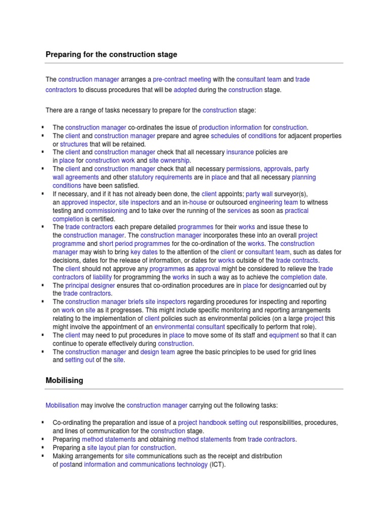 Preparing for Construction: A Comprehensive Checklist of Tasks for ...