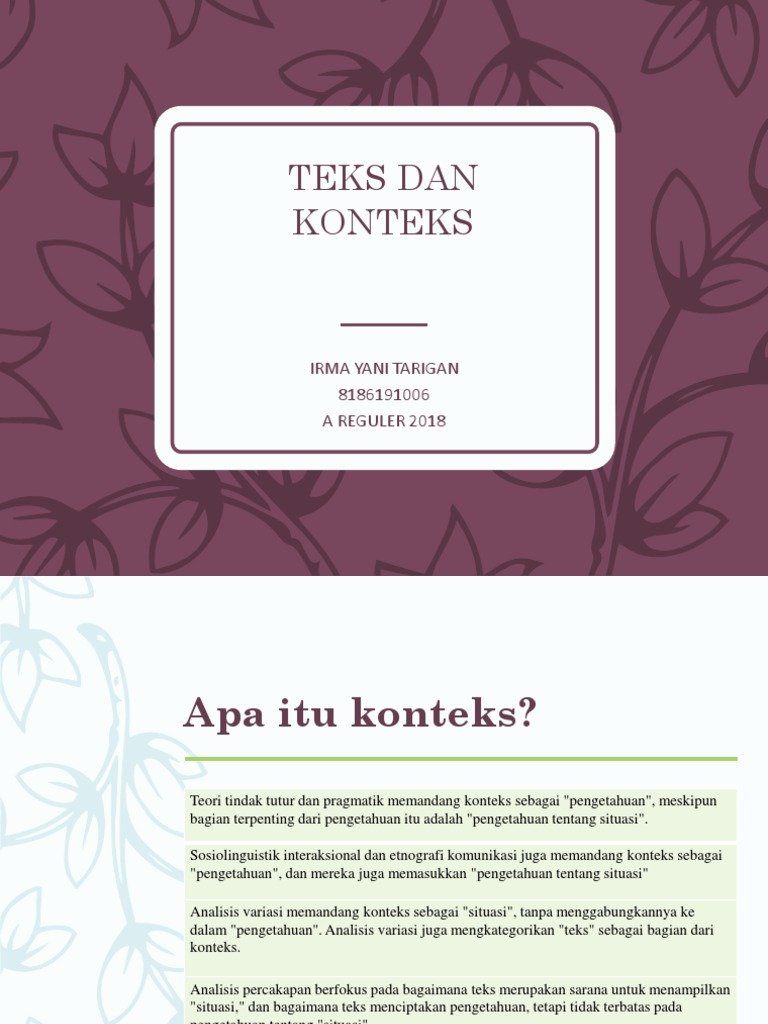 Teks Dan Konteks | PDF