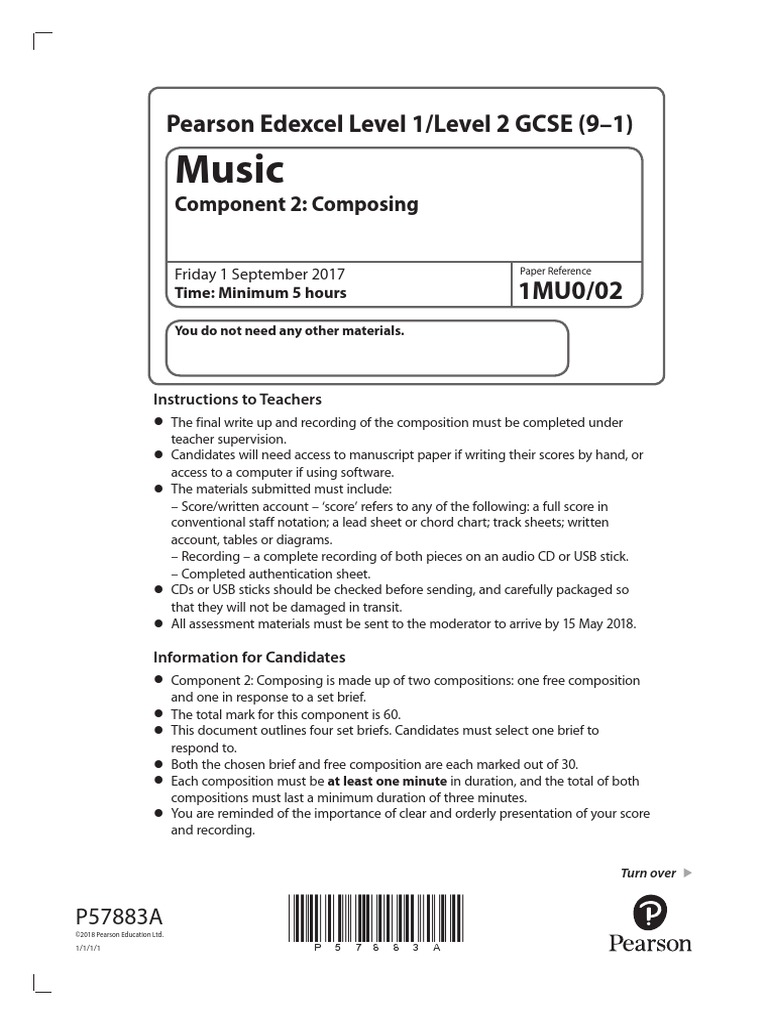 GCSE Music Composition Brief | PDF | Musical Compositions | Sheet Music