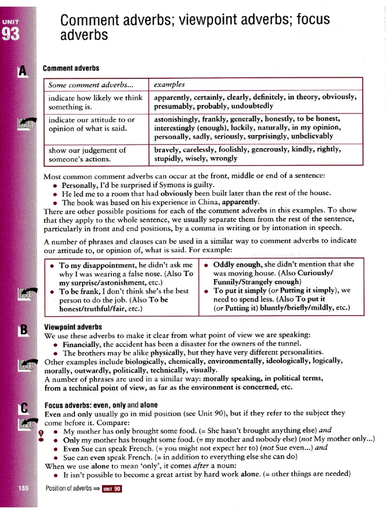 Exercises Adverbials