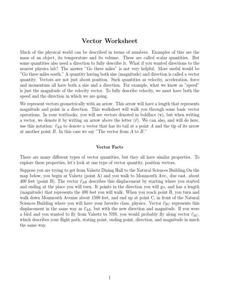 Vector Worksheet 2 PDF | PDF | Euclidean Vector | Force