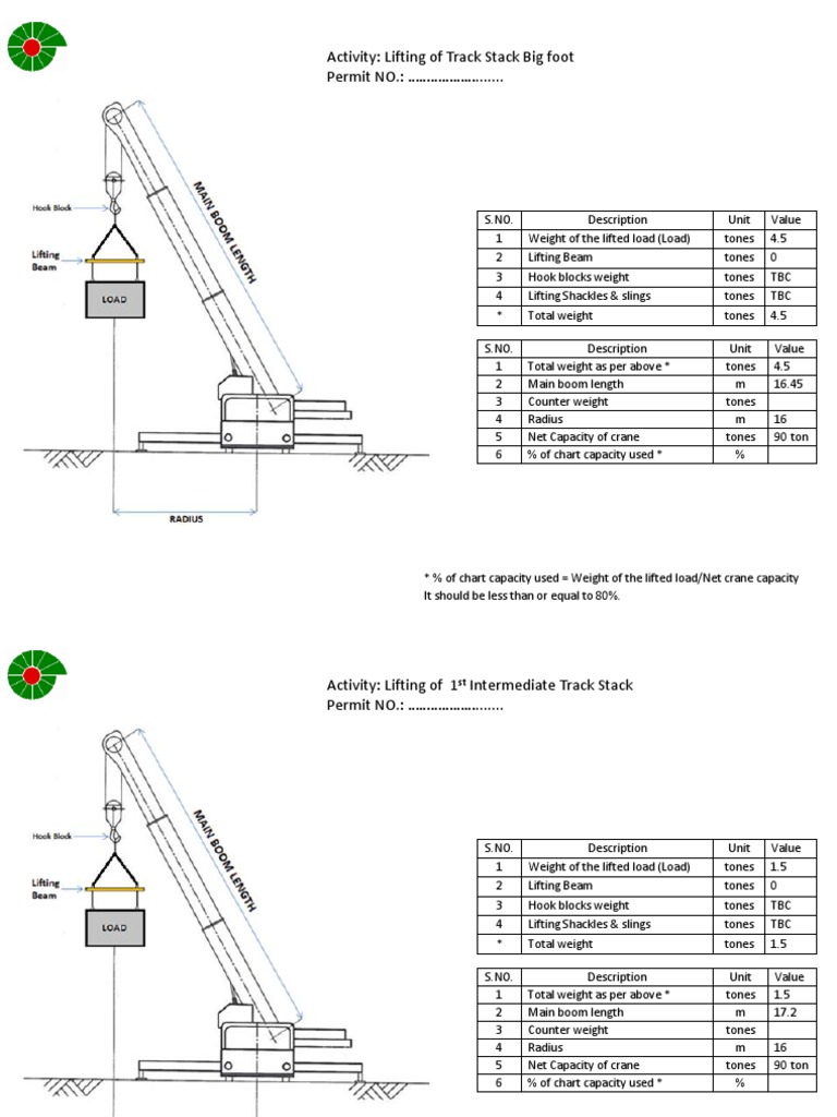L-759 Lifting Calculation For Lift Plan | PDF | Crane (Machine ...