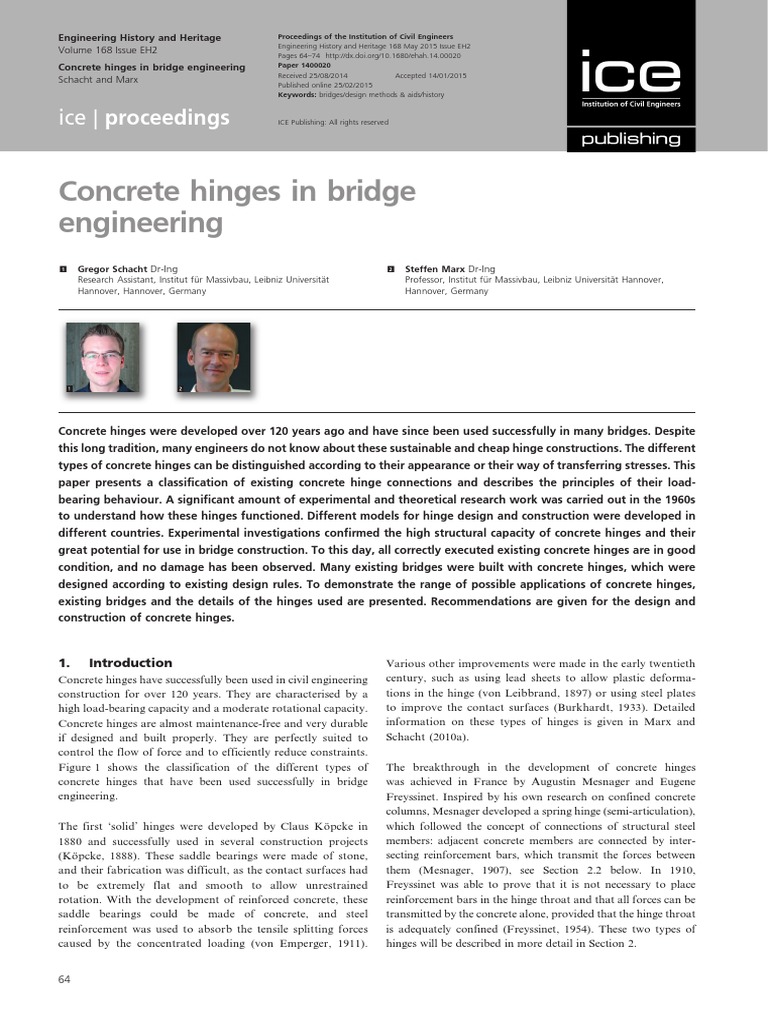 Concrete Hinges for Bridge Engineers | PDF | Stress (Mechanics) | Buckling