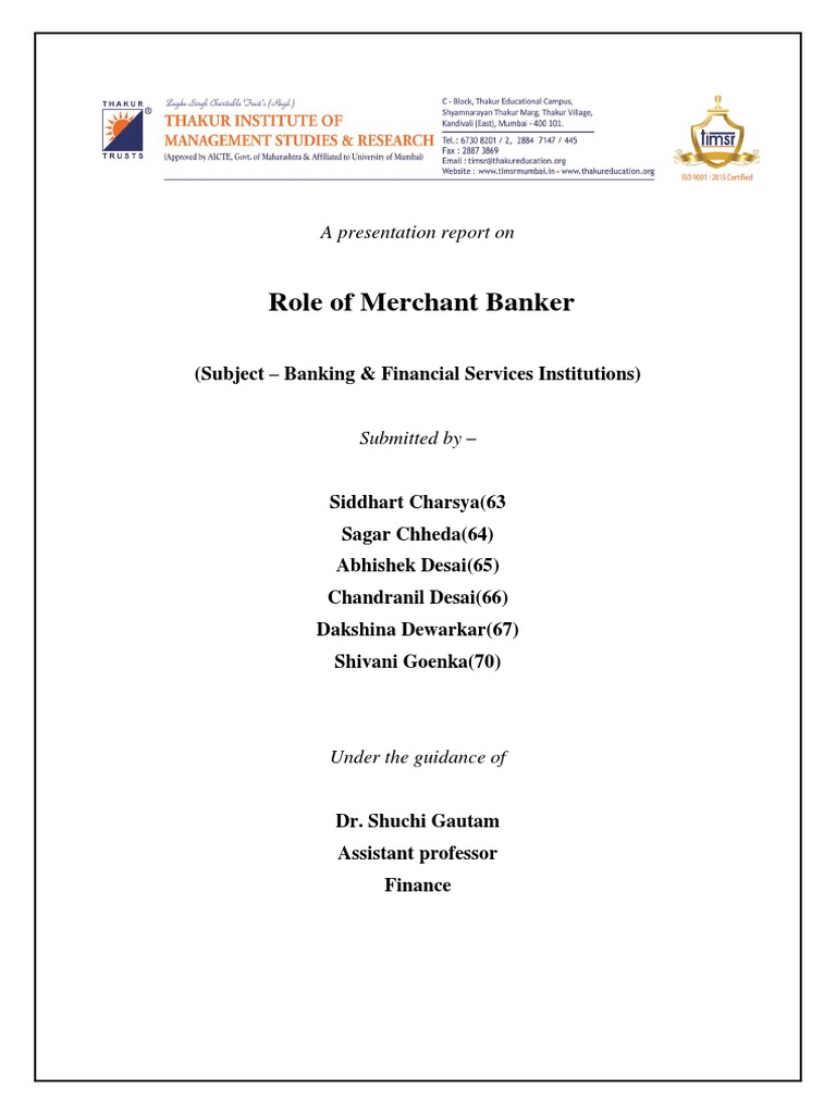 Role of Merchant Bankers in IPOs | PDF | Initial Public Offering | Stocks