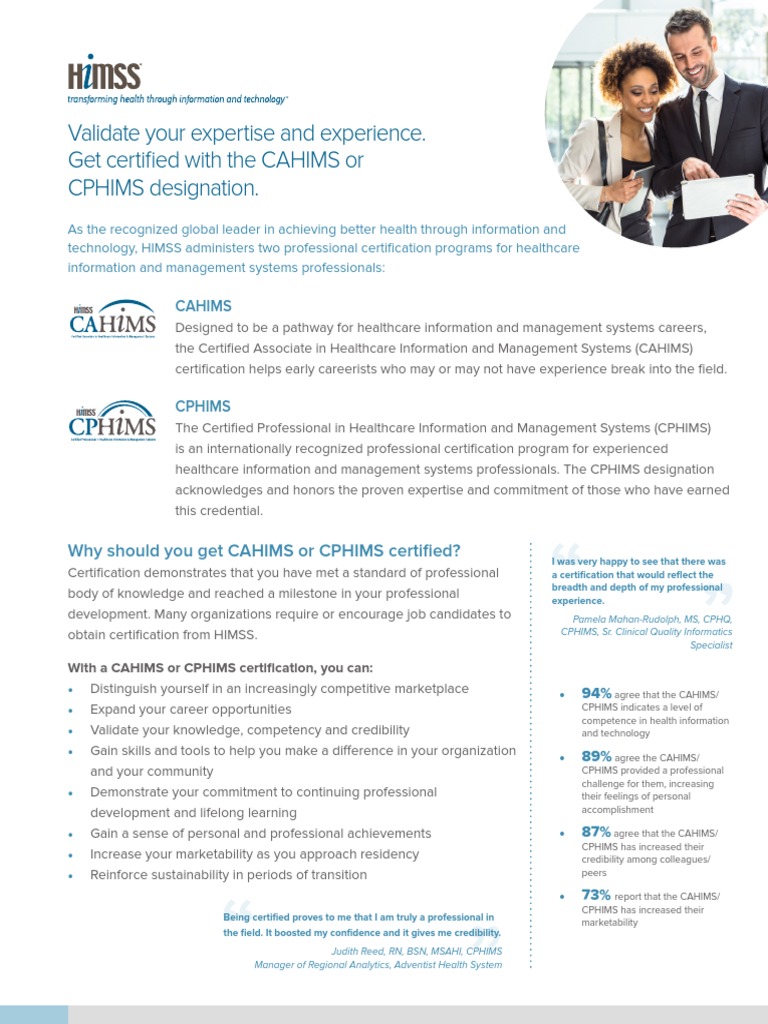 HIMSS Certification Sellsheet FY18 0 | PDF | Professional Certification ...