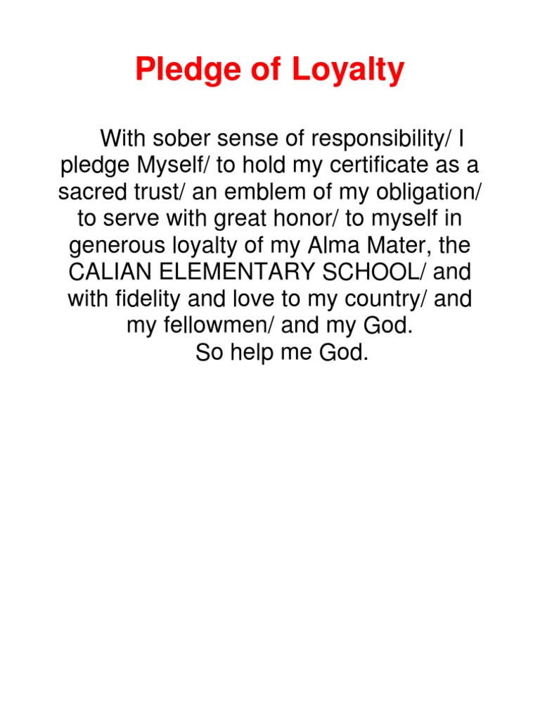 Pledge of Loyalty
