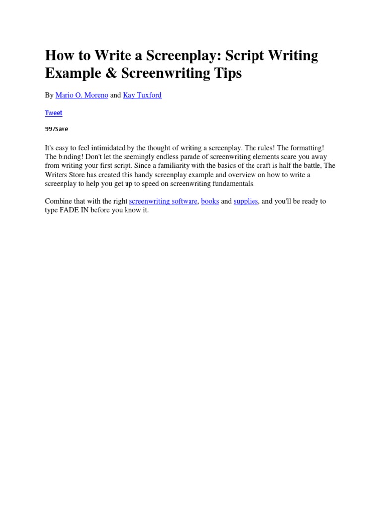 How To Write A Screenplay | PDF | Screenplay | Filmmaking
