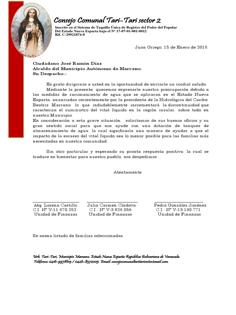 Solicitud Consejo Comunal | PDF | Nicolás Maduro | Venezuela
