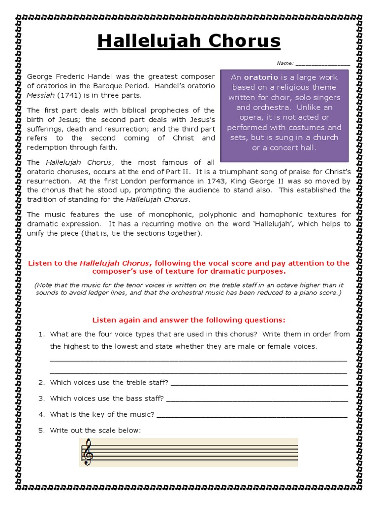 Hallelujah Chorus: Messiah (1741) Is in Three Parts | PDF | Messiah ...