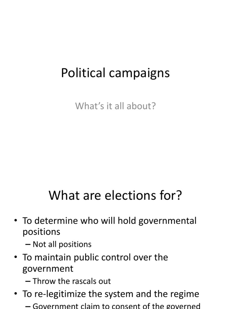 Understanding Political Campaigns and Elections | PDF | Political ...