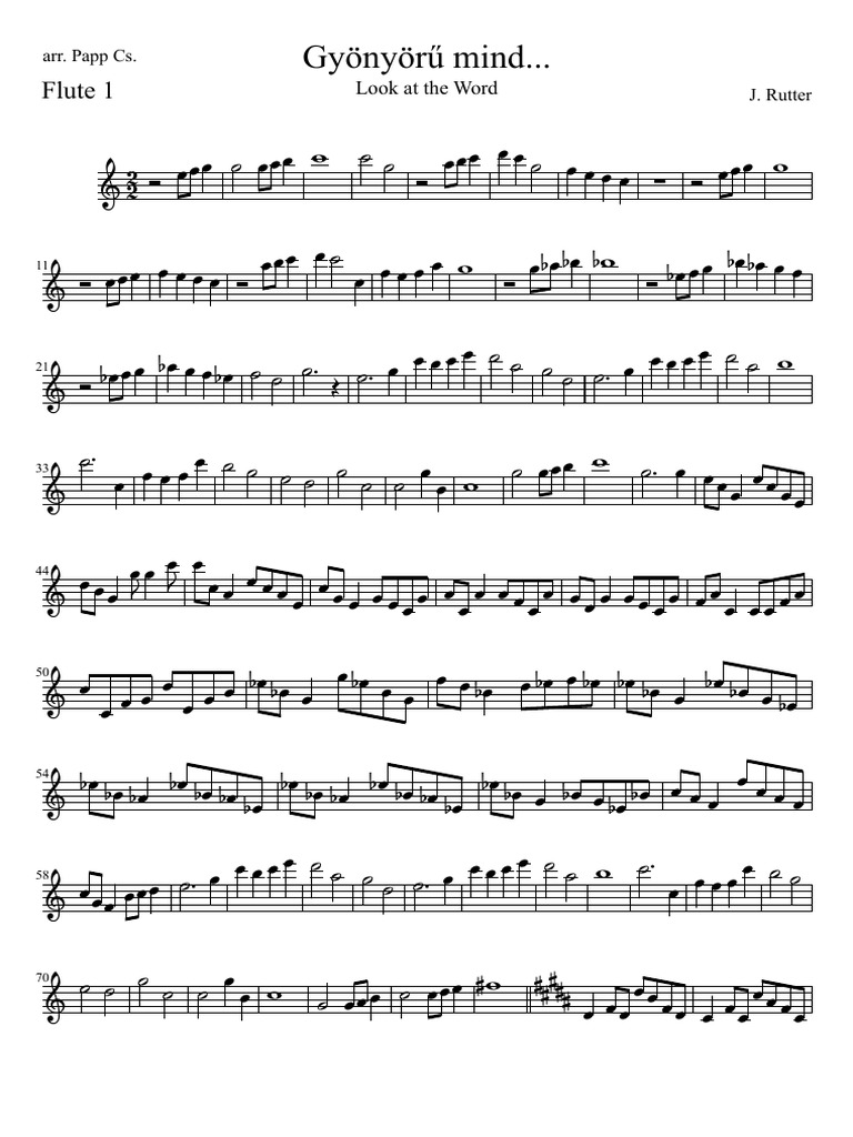 Gyönyörű Mind... : Flute 1 | PDF