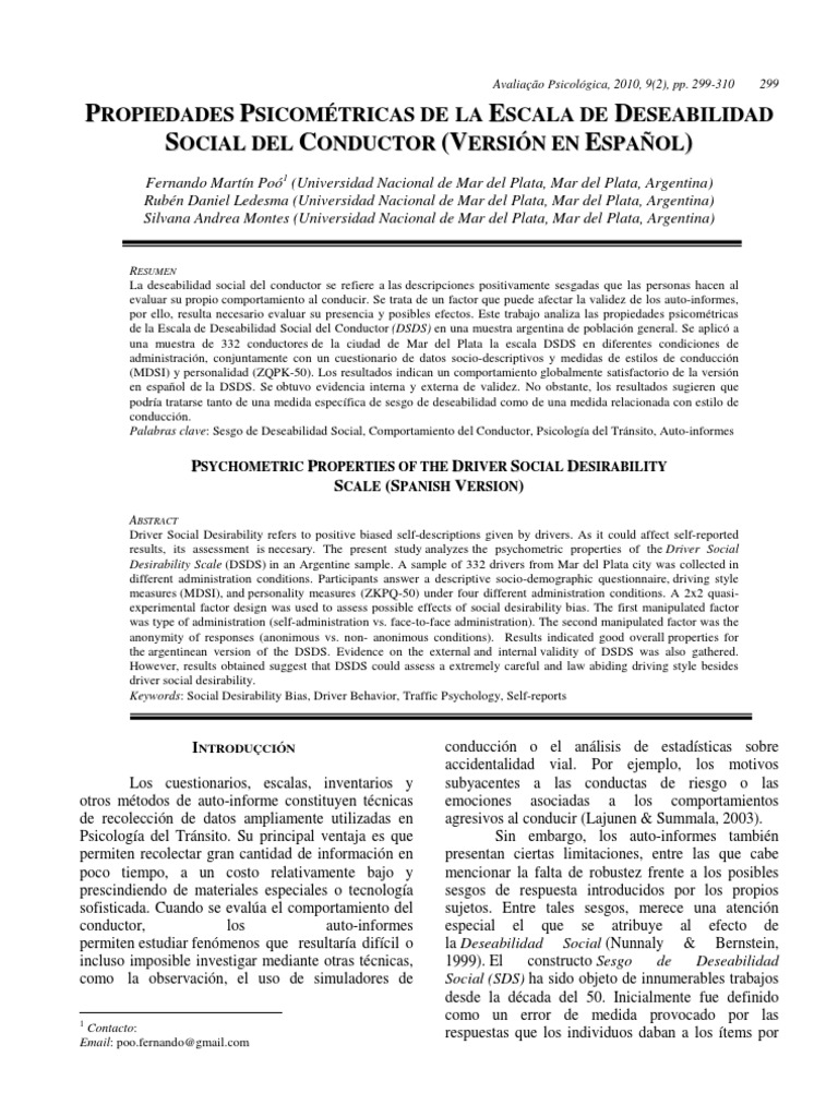 DSDS | PDF | Validez (Estadísticas) | Alfa de Cronbach