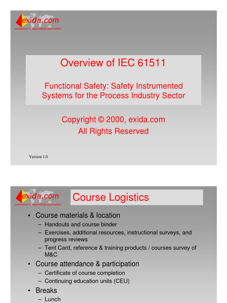Exida - Overview of IEC 61511 PDF | Risk Management | Safety