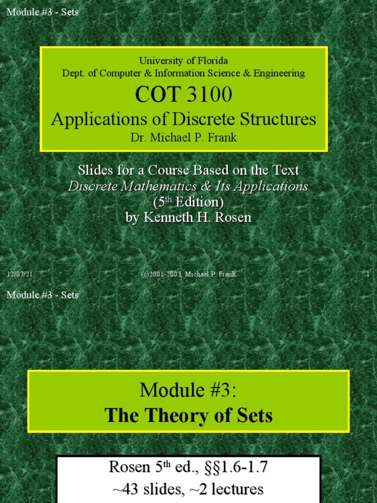 Applications of Discrete Structures: Slides For A Course Based On The ...