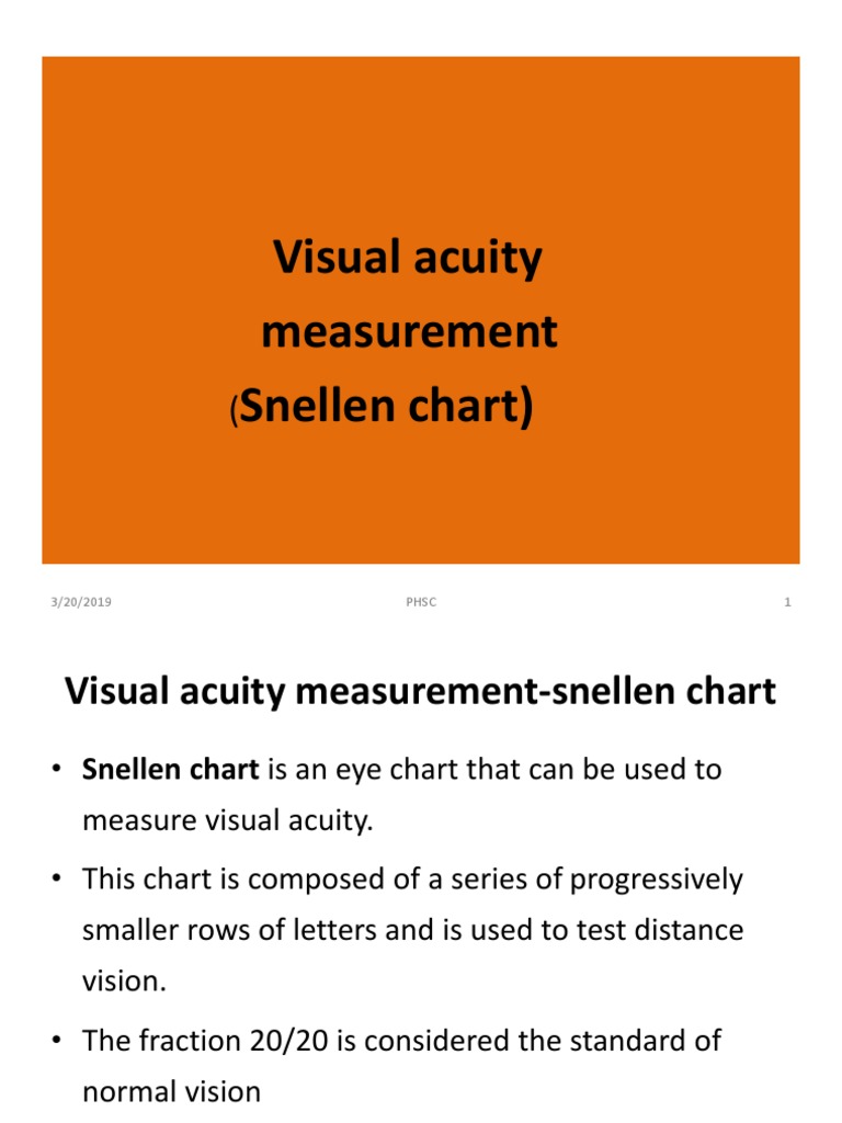 Snellen Chart | PDF | Visual Acuity | Visual Impairment
