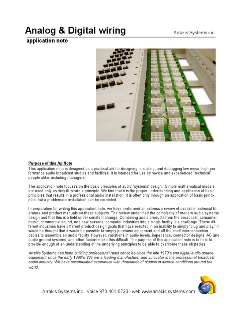 Analog & Digital Wiring: Application Note | PDF | Coaxial Cable ...